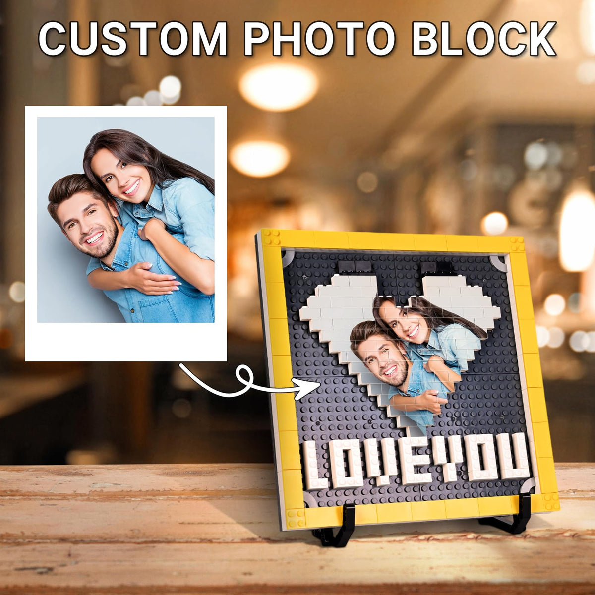 Giftofloves Custom Building Brick Valentine's Day Gifts Photo Block ...